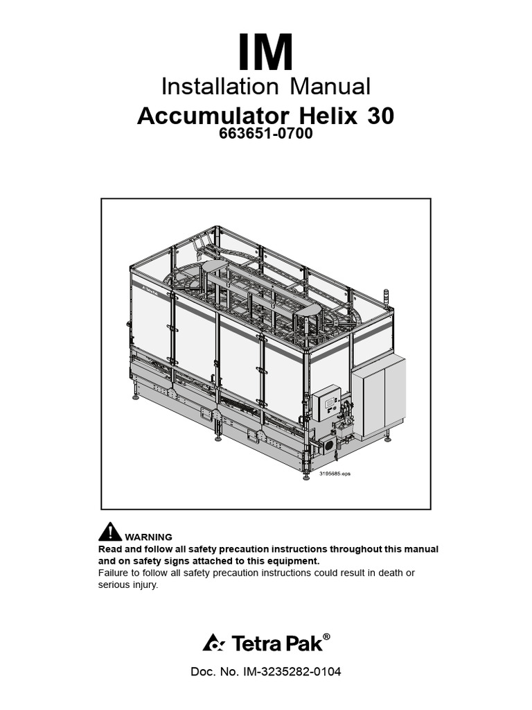 Tetra Pak Accumulator Helix 30 Safety Guide | PDF | Safety