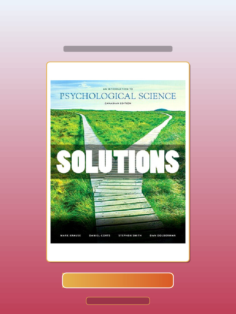Complete Solutions Introduction To Psychological Science 1 Ed Krause ...