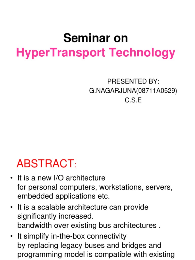 Seminar On: Hypertransport Technology | PDF | Network Topology | Computer Data