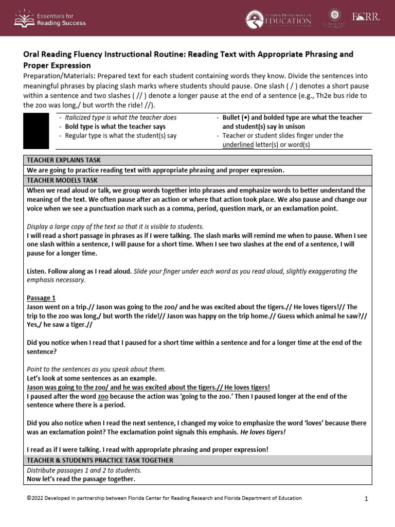 Fluency 2 Phrasing Expression | PDF | Sentence (Linguistics) | Punctuation