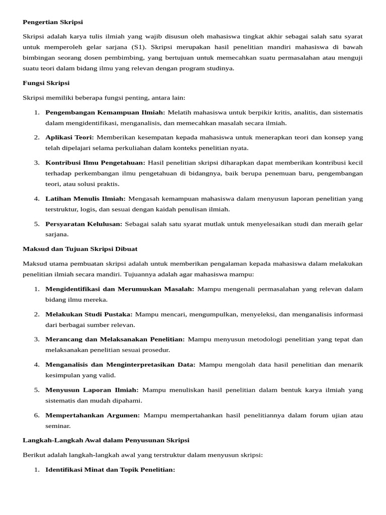 Panduan Lengkap Menyusun Skripsi | PDF