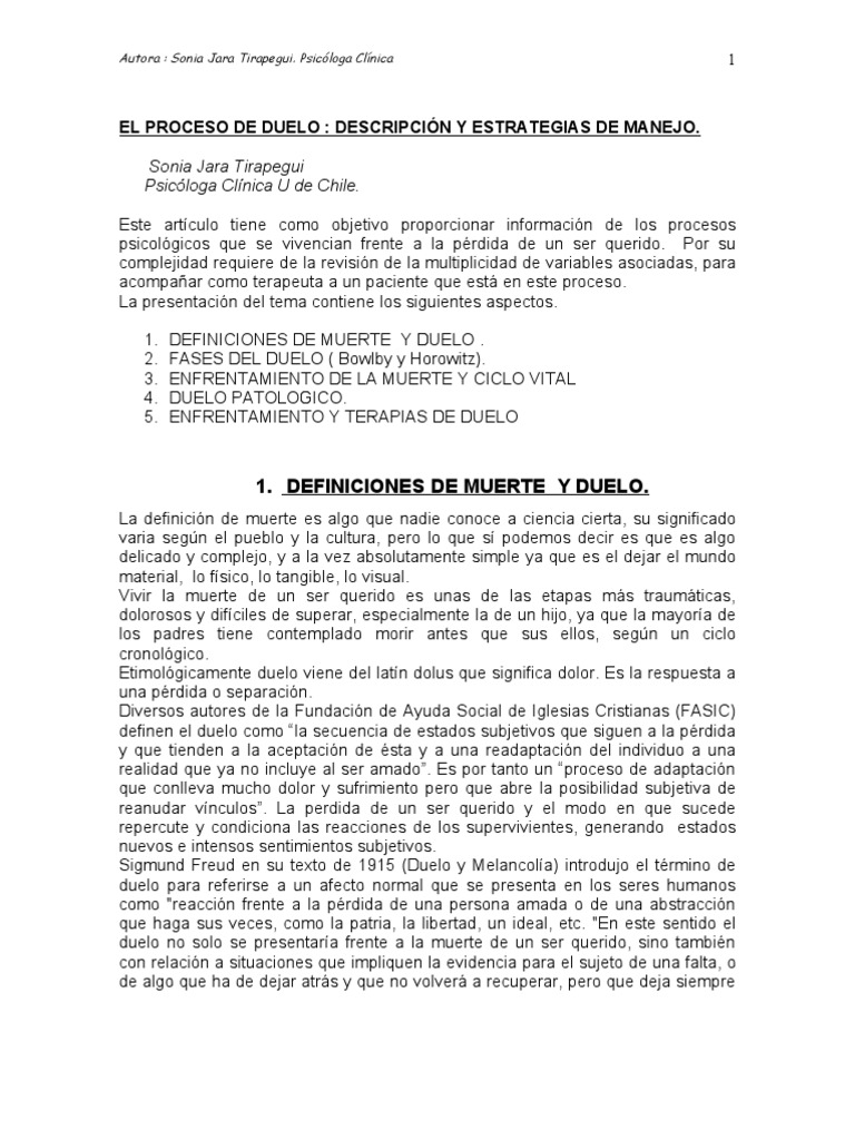 El Proceso Del Duelo | PDF | Dolor | Adultos