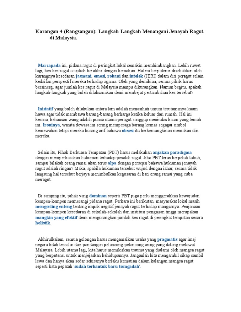 Langkah Efektif Tangani Ragut di Malaysia | PDF