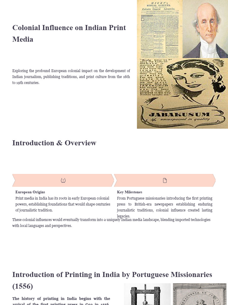 Colonial Influence On Indian Print Media | PDF | British Raj | Journalism
