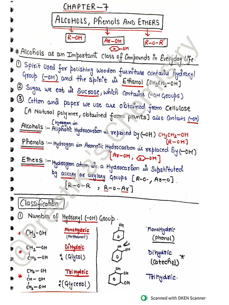 Alcohols, Phenols and Ethers | PDF