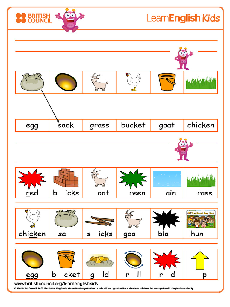 Speak The Great Egg Hunt Worksheet | PDF