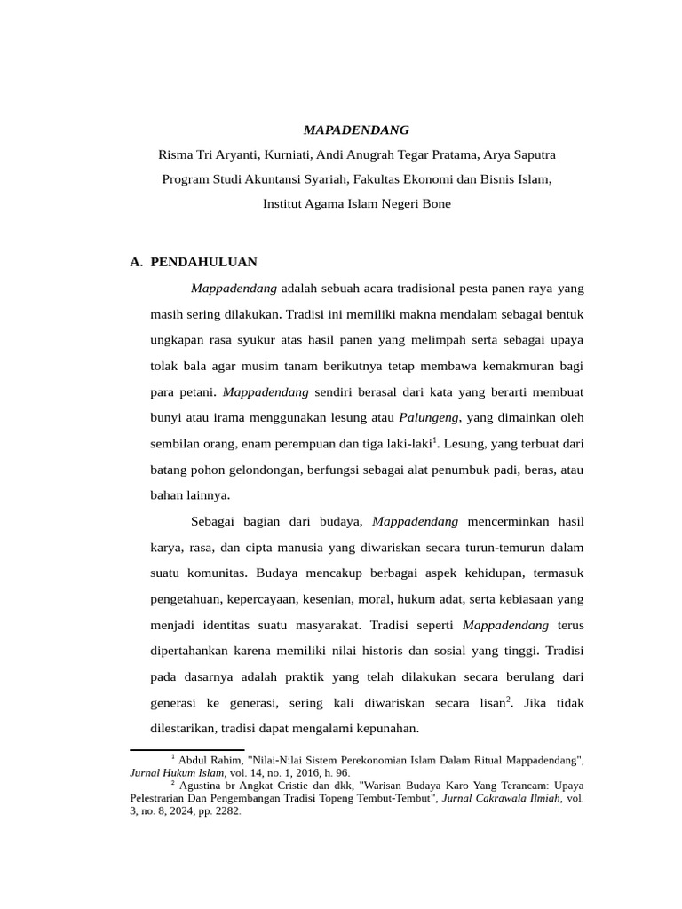 Mappadendang: Tradisi Panen Bugis | PDF