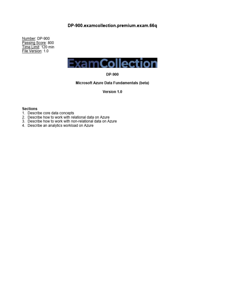 DP 900 | PDF | Microsoft Sql Server | Databases