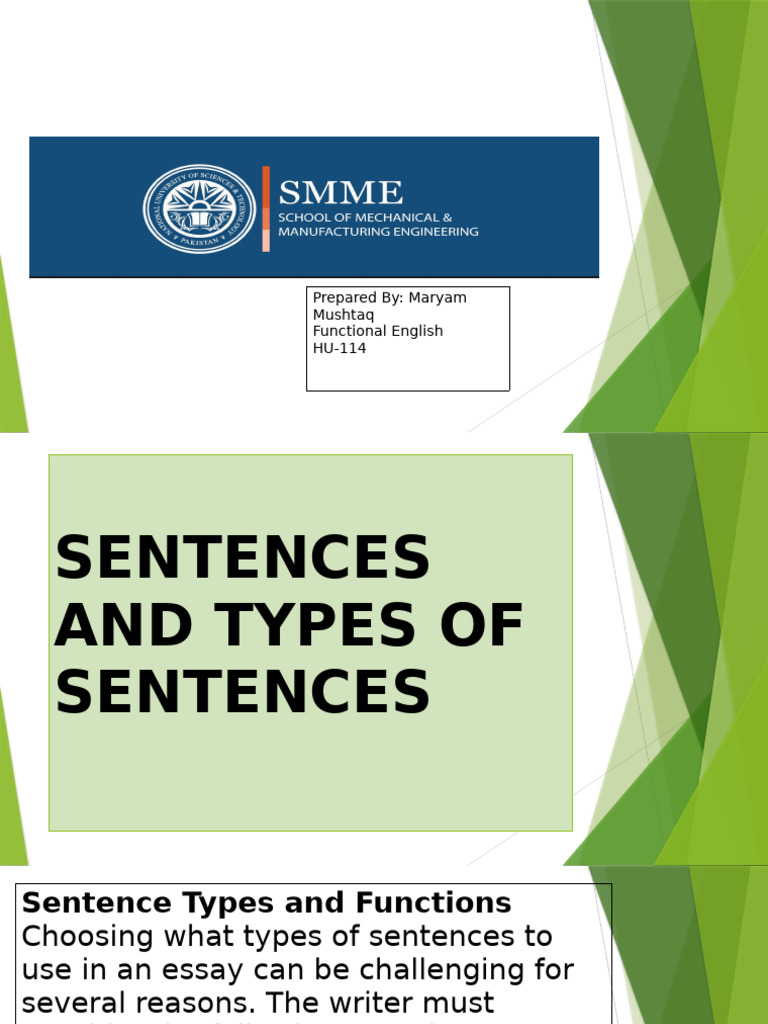 WEEK 2 Sentences & Types of Sentences | PDF | Sentence (Linguistics ...