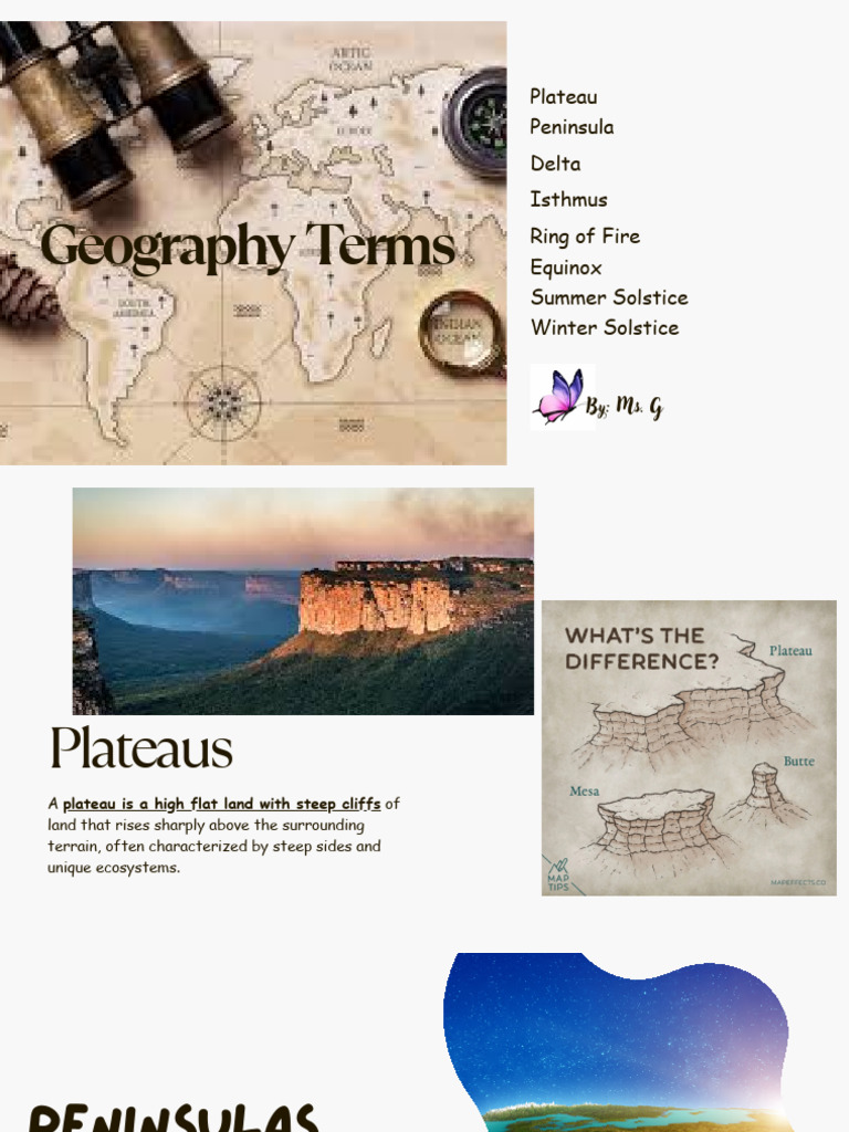 Presentation - Key Geography Vocabulary Explained | PDF | Earth | Volcano