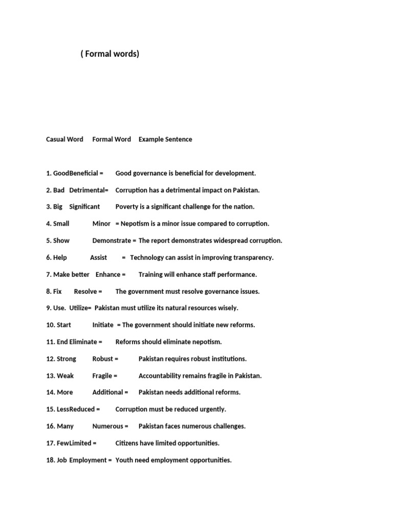 Formal Words) - WPS Office | PDF | Corruption | Governance