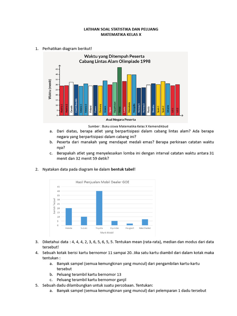 Soal Statistika dan Peluang Kelas X | PDF