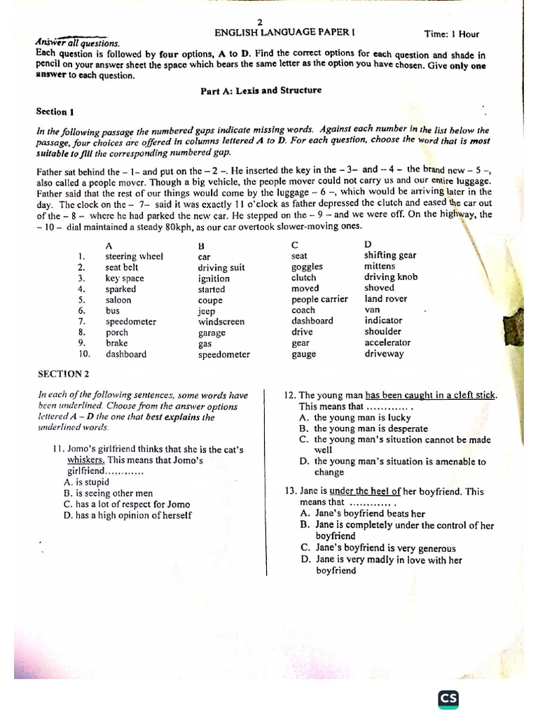 English Language Final Mock 2025 | PDF
