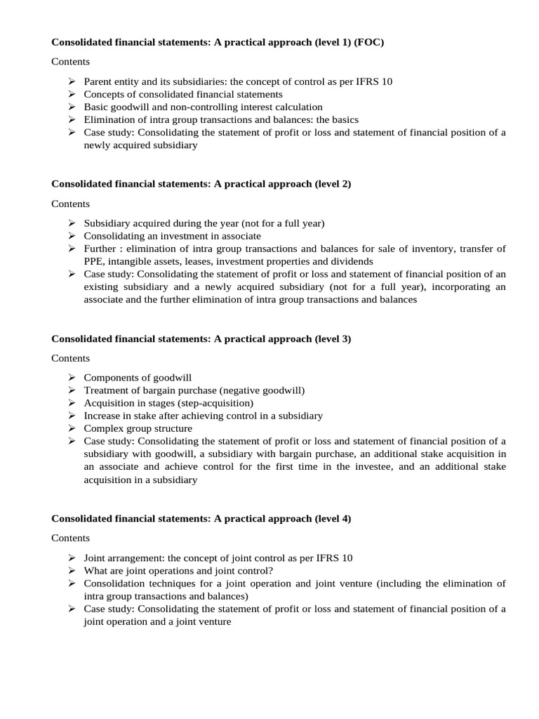 Practical Approach To Consolidated Financial Statements | PDF | Goodwill (Accounting) | Balance ...