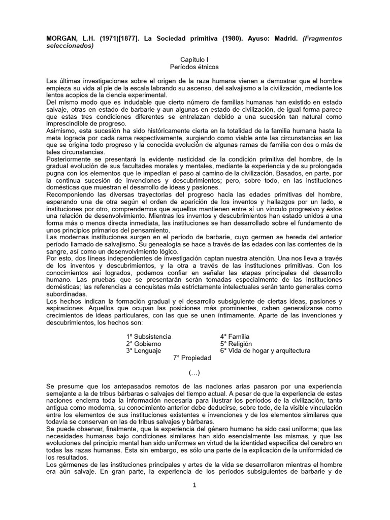 12 Tylor, Morgan, Frazer Fragmentos Seleccionados | PDF | Civilización ...