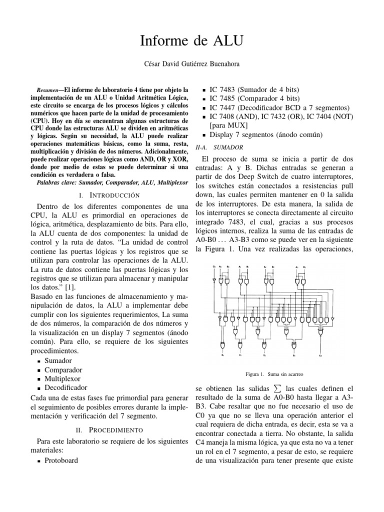 Informe de ALU: César David Gutiérrez Buenahora | PDF | Arquitectura de ...