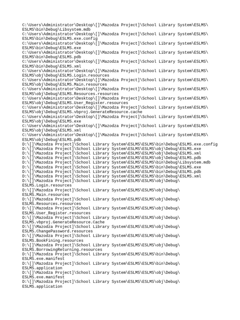ESLMS Vbproj FileListAbsolute | PDF | System Software | Software Development