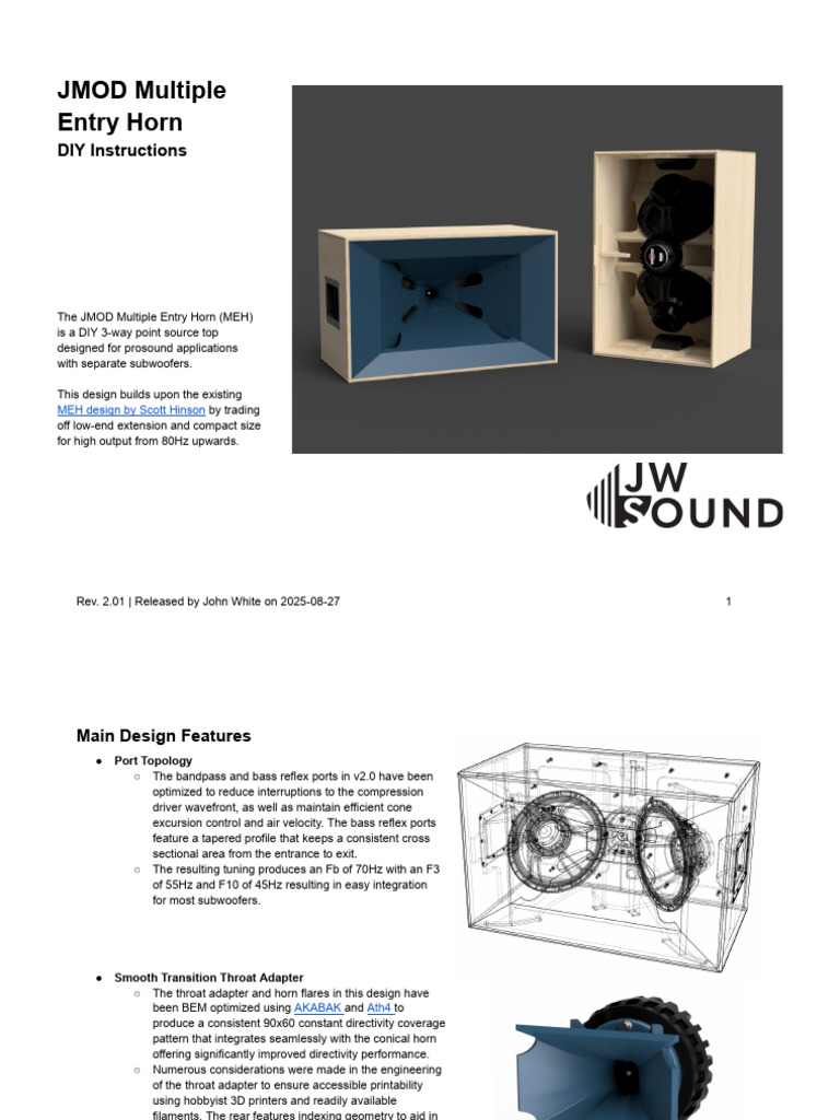 JMOD Multiple Entry Horn DIY Guide | PDF | Sound Technology | Electronics