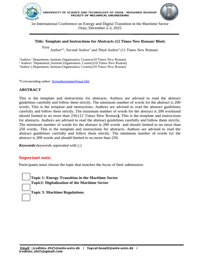 Abstract Submission Guidelines for Conference | PDF