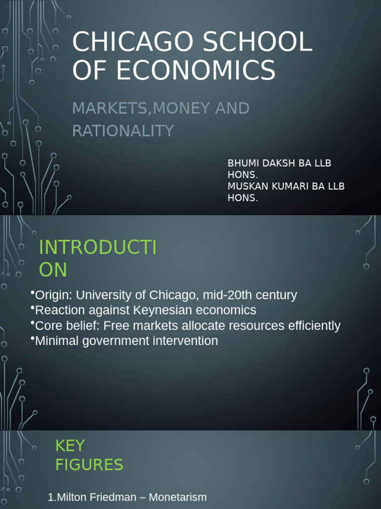 Chicago School of Economics Overview | PDF | Economics | Efficient ...