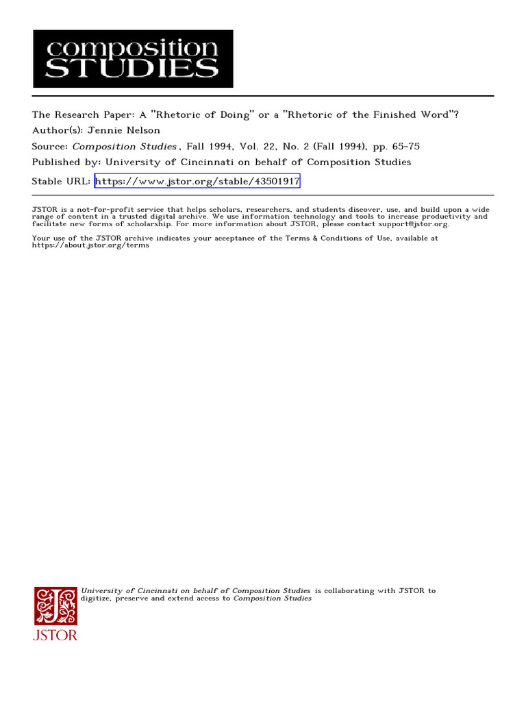 Rhetoric of Doing Paper 204 | PDF | Rhetoric | Academic Publishing