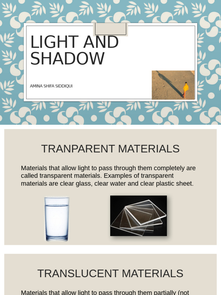 Understanding Light and Shadow Materials | PDF