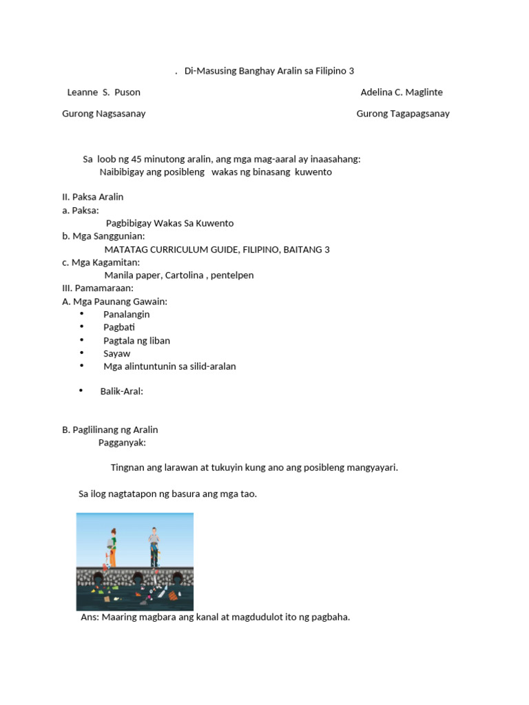 Filipino 3 Lessonplan | PDF