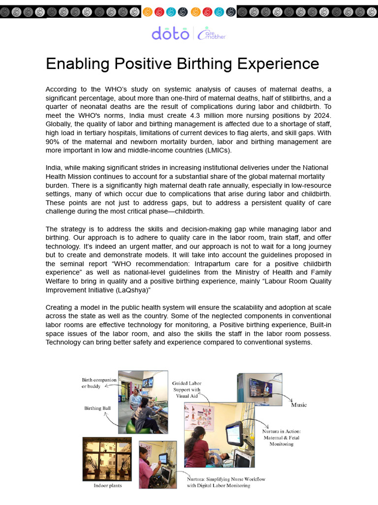 Doto Health's Brief On Enabling Positive Birthing Experience | PDF ...