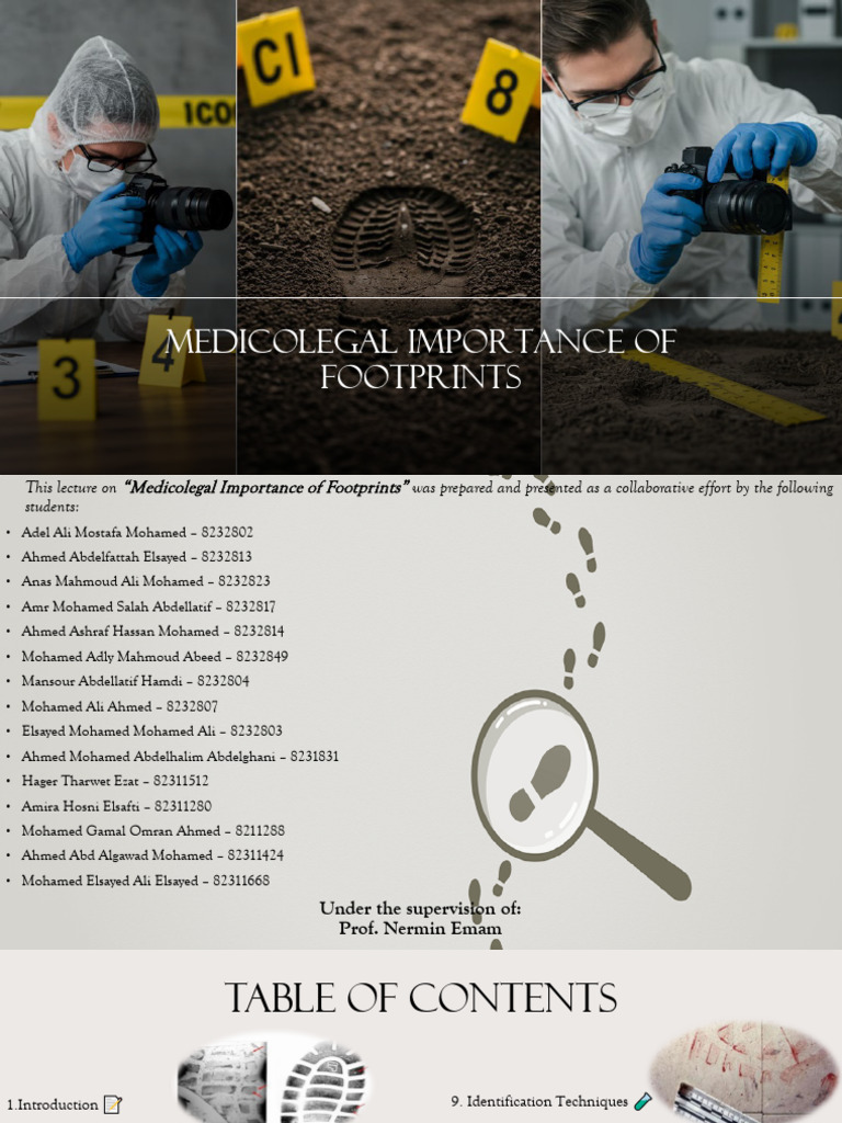 Forensic Significance of Footprints | PDF | Crime Scene | Forensic Science