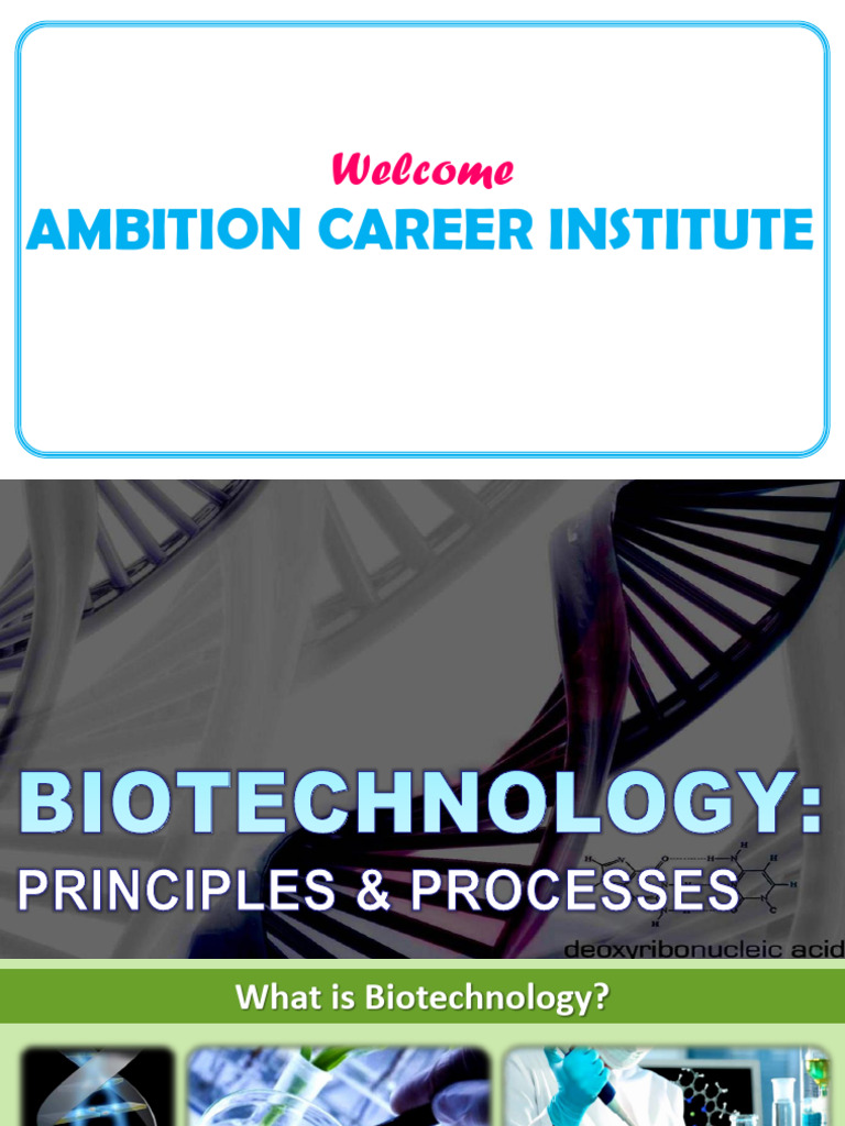Welcome: Ambition Career Institute | PDF | Molecular Cloning ...