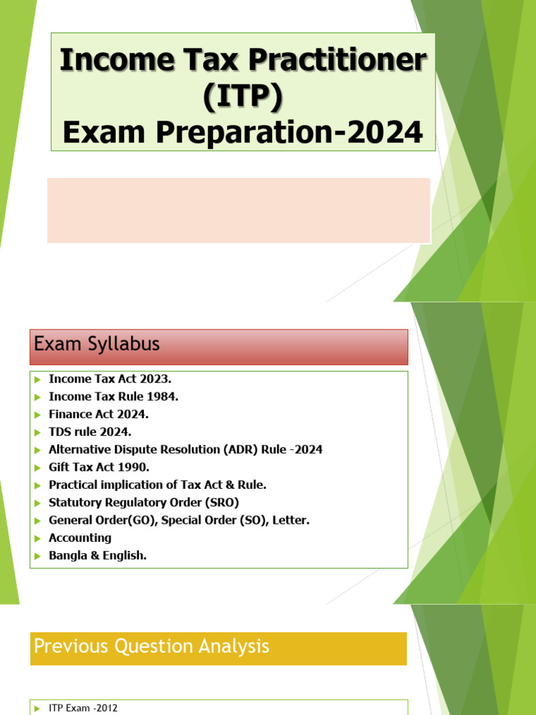 ITP Exam Prep Guide 2024 | PDF | Taxes | Income