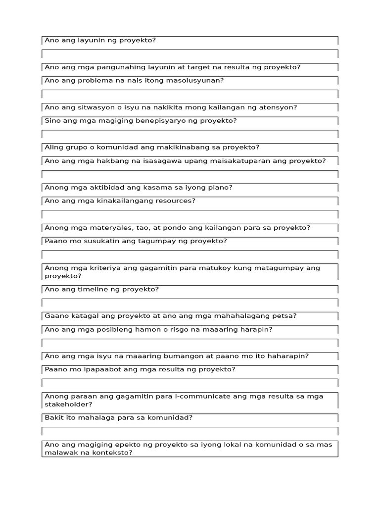 Ano Ang Layunin NG Proyekto | PDF
