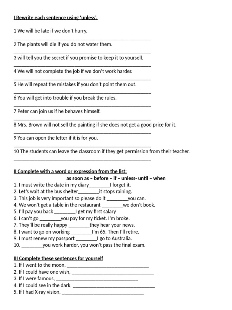 I Rewrite Each Sentence Using | PDF
