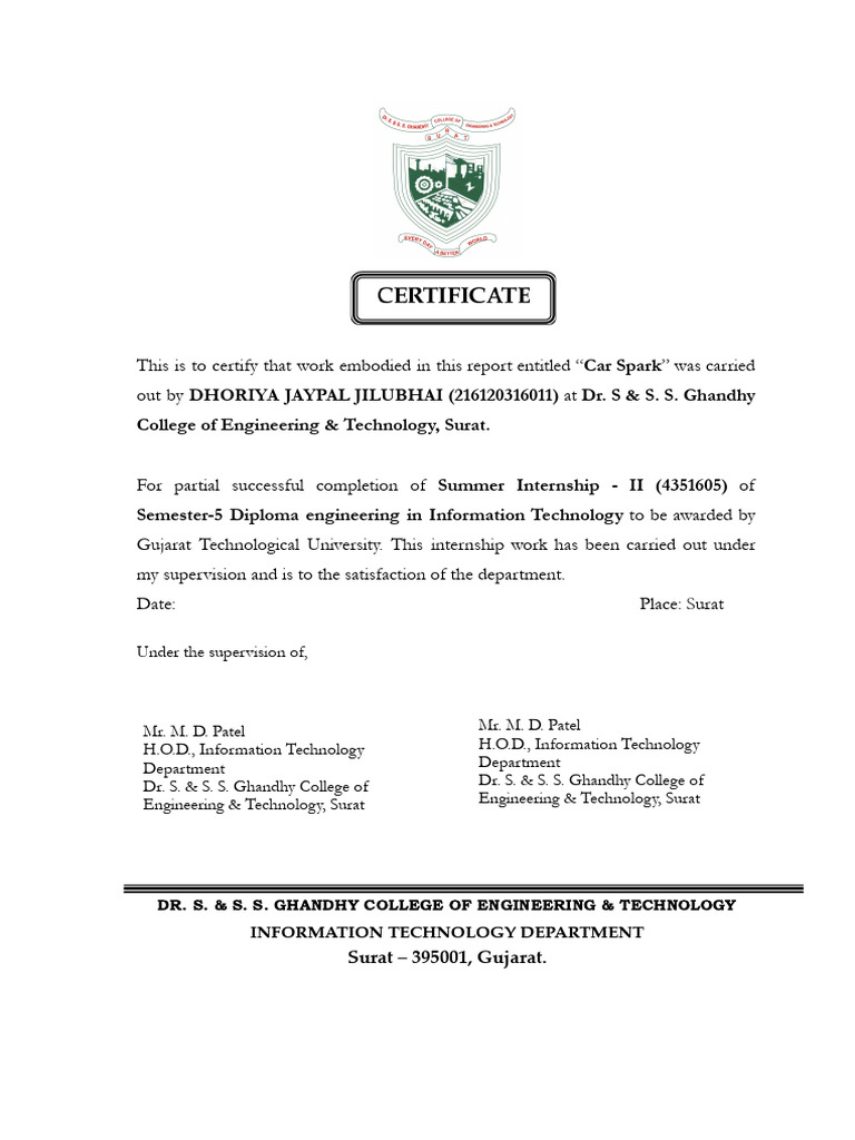 02 ITD Certificate | PDF