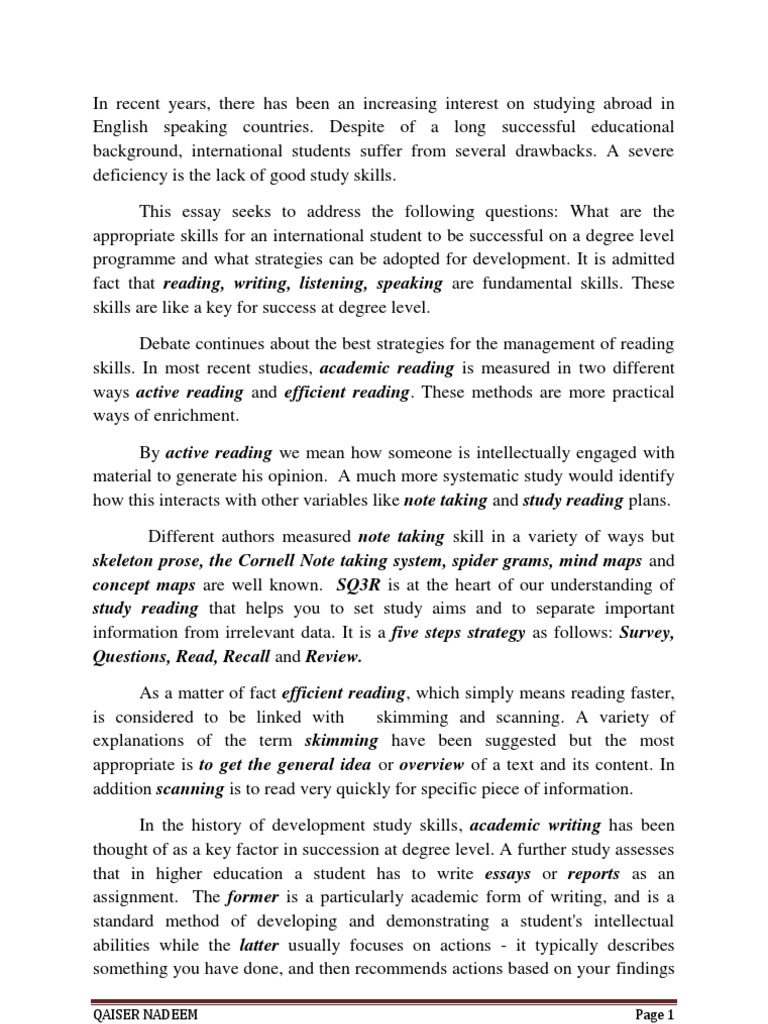 Essay Ok | PDF | Study Skills | Reading (Process)