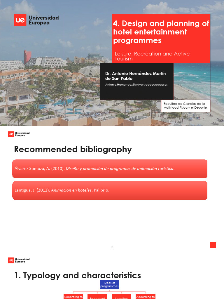 Hotel Entertainment Program Design Guide | PDF | Recreation