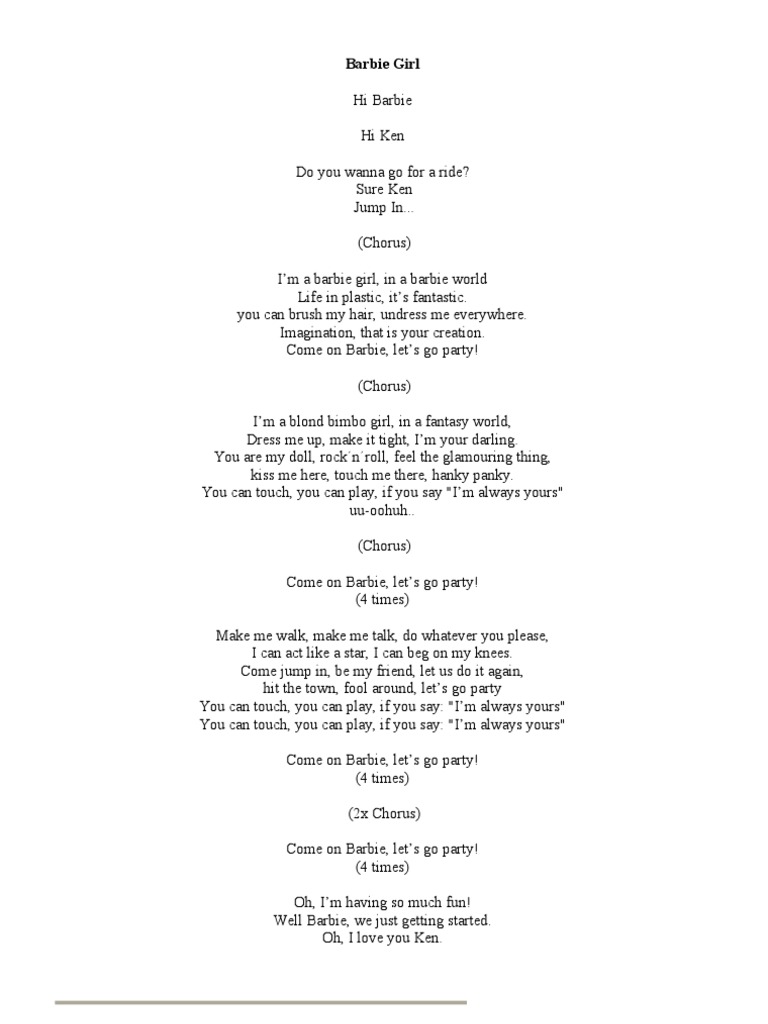 Barbie Girl | PDF