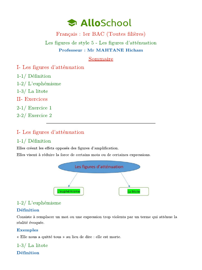 Les Figures de Style 5 Les Figures d Attenuation | PDF