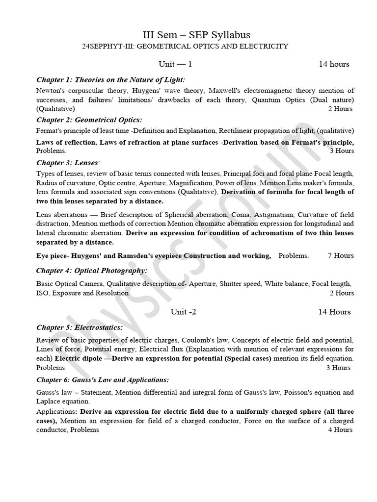 Blow-Up Syllabus of Paper 3 - 250926 - 192748 | PDF | Capacitor | Optics