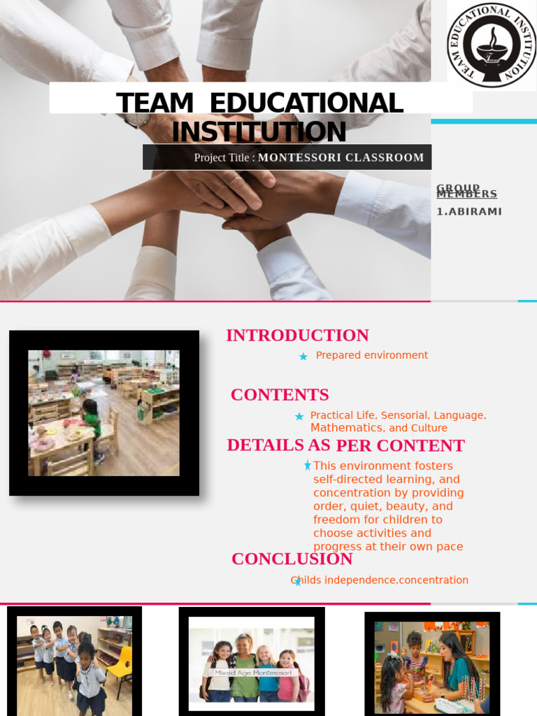 Montessori Classroom Learning Environment | PDF