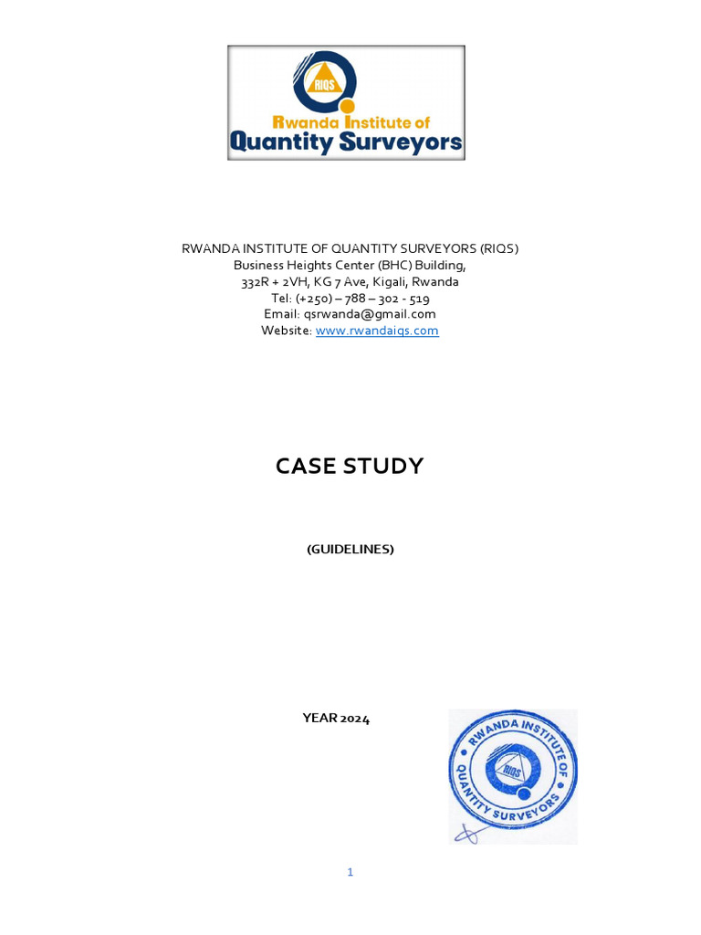 Attachment No 2 - Case Study Guidelines From RIQS 2024 | PDF | Business