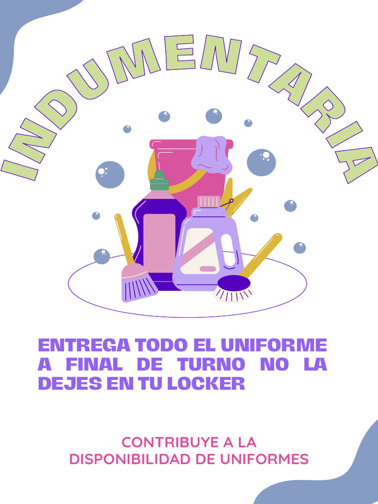 Documento A4 Horarios Negocio de Limpieza Ilustrativo Azul Claro | PDF