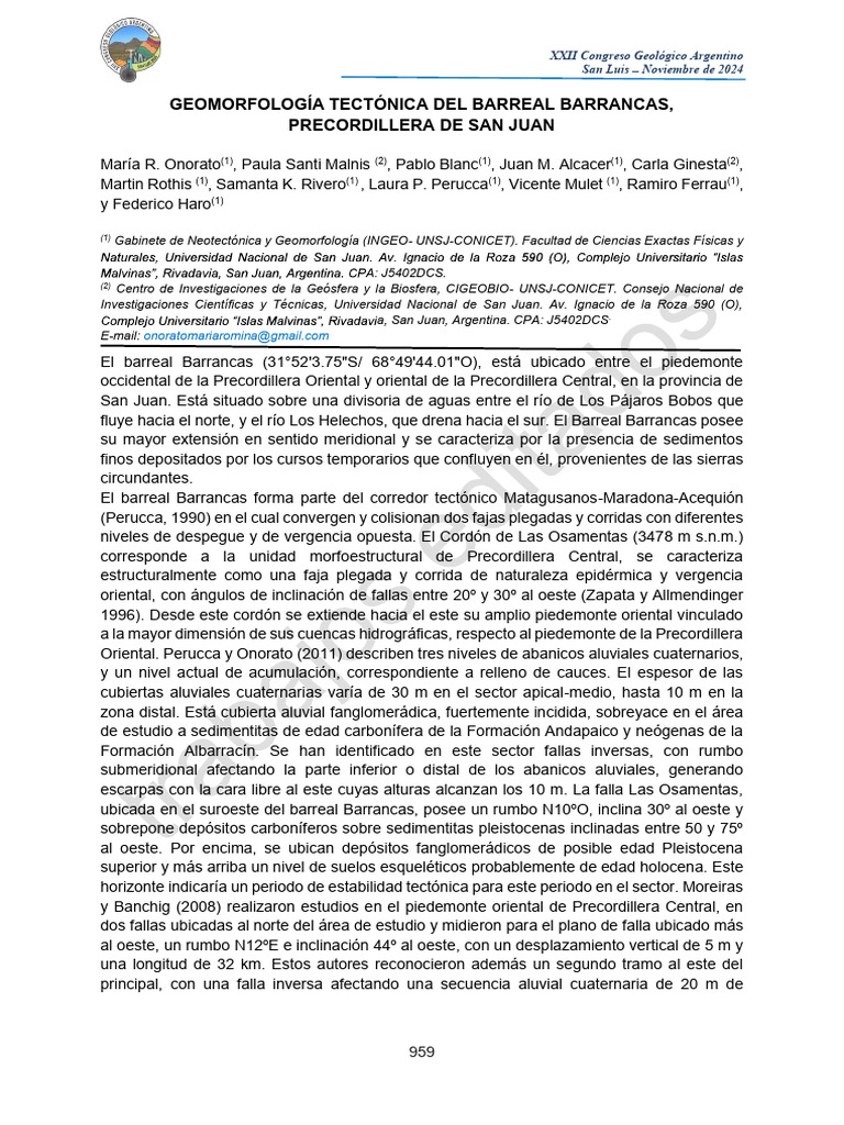 Onorato Et Al Barrancas | PDF | Falla (geología) | Geomorfología