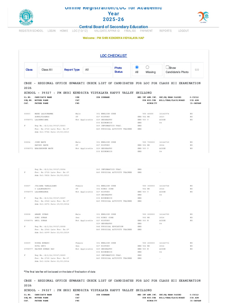 LOC Checklist for Class XII Candidates | PDF | Qualifications | Student ...