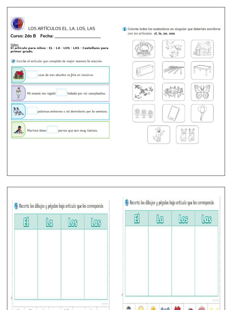 Clase 8 Los Artículos Material de Trabajo en Clases | PDF