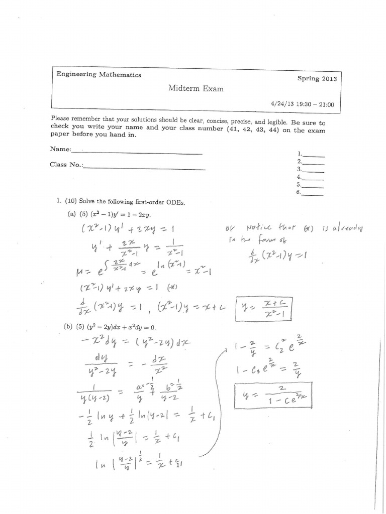 2013 Midterm Solution | PDF