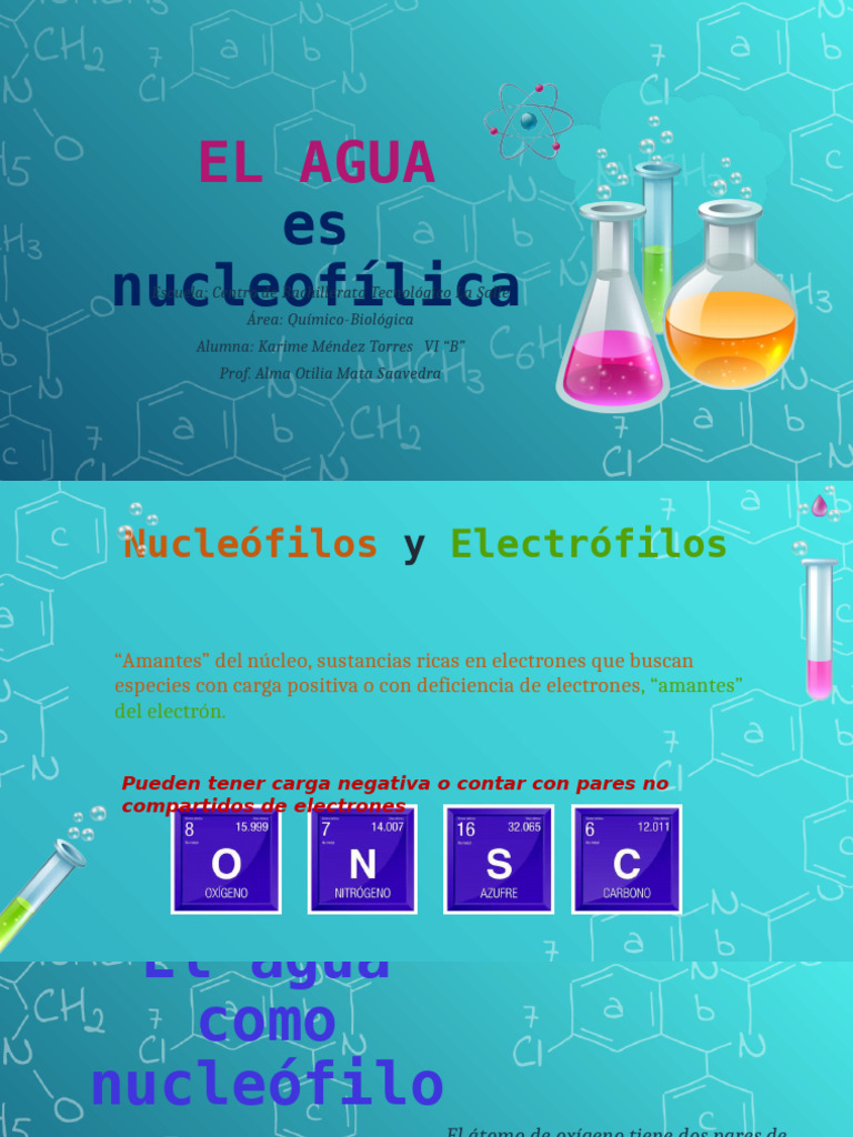 El Agua como Nucleófilo en Química | PDF