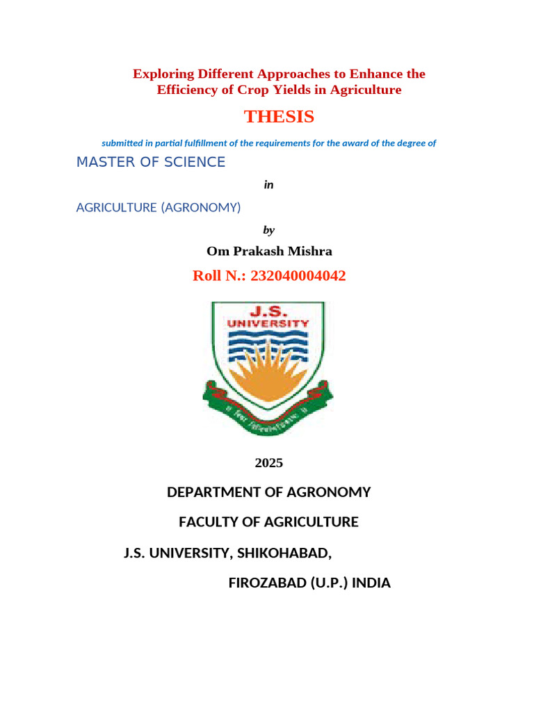 Exploring Different Approaches To Enhance The Efficiency of Crop Yields ...