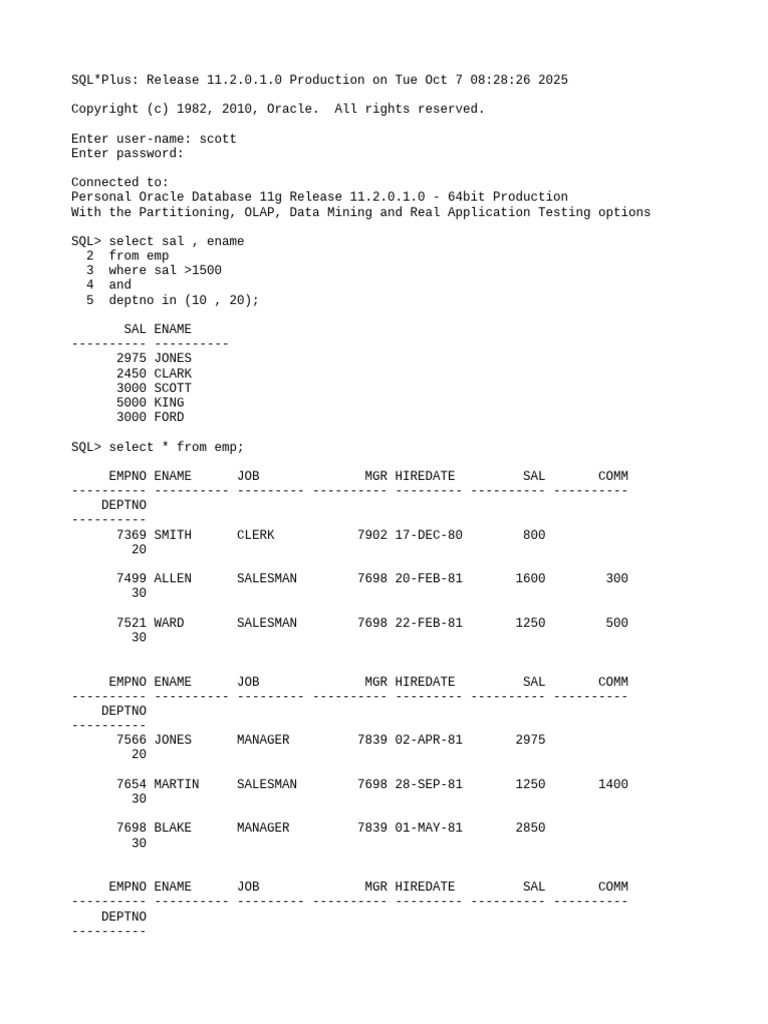 SQL Lab 4 - 033234 | PDF | Computer Data | Information Science