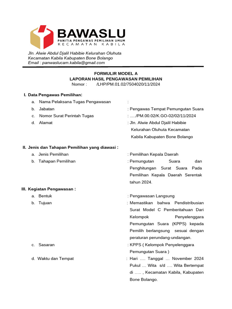 Contoh LHP | PDF